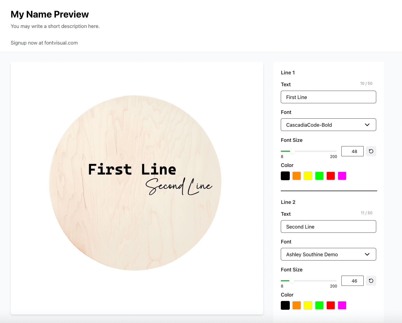 FontVisual | Font preview tool for crafters and designers